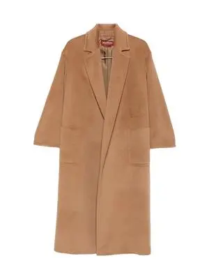 Max Mara MAX MARA Wool Notch Lapels Wrap Coat Multicolor