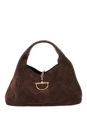 Gucci Shoulder Bag 'softbit Large' With Horsebit Closure In Suede For - Brown