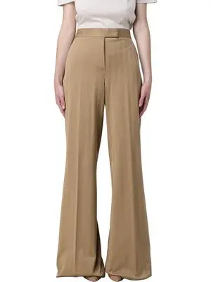 Max Mara Pinstriped Cotton Flared Trousers - Cream