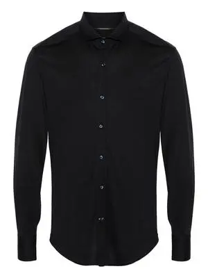 Brunello Cucinelli Jersey Shirt With Spread Collar - Multicolor