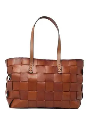 Dragon Diffusion Woven Leather Tote Bag - Brown