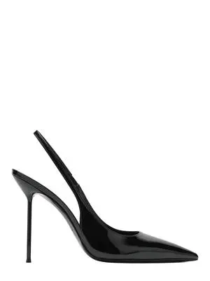 Paris Texas Lidia Slingback Pumps In Patent Leather - Black