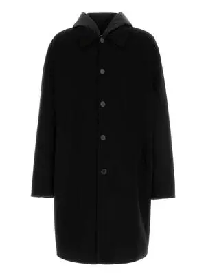 Prada Cashmere Hooded Coat - Black