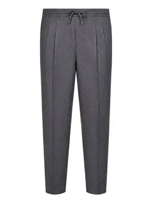 Brunello Cucinelli Virgin Wool Drawstring Trousers - Multicolor