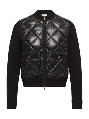 Moncler Wool And Nylon Padded Cardigan - Multicolor