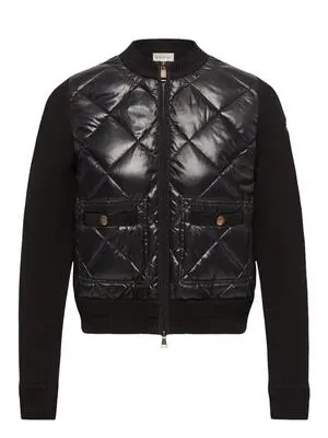 Moncler Wool And Nylon Padded Cardigan - Multicolor