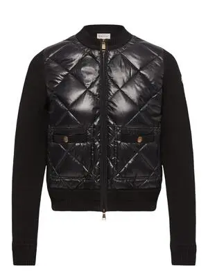 Moncler MONCLER Wool And Nylon Padded Cardigan Multicolor