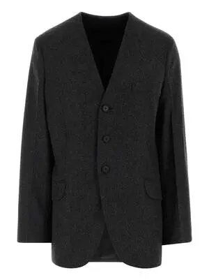JIL SANDER Charcoal Wool Blazer - Gray