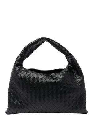 Bottega Veneta Hop Woven Leather Bag - Black