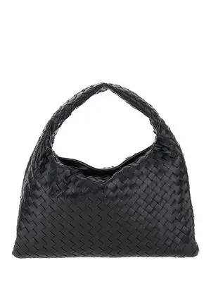 Bottega Veneta Hop Woven Leather Bag - Black