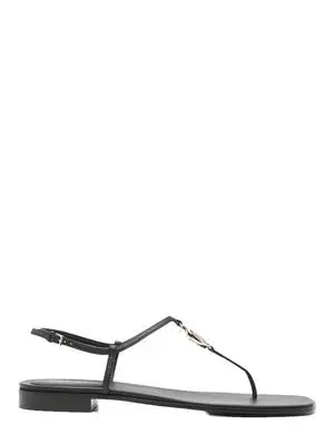 Gucci Interlocking Gg Leather Flat Shoes - Black