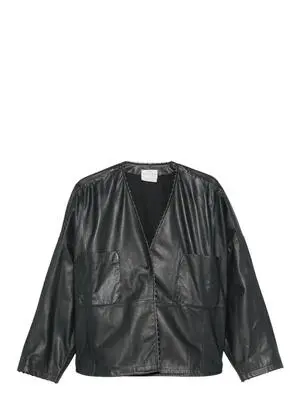 FORTE_FORTE Leather Kimono Jacket - Multicolor