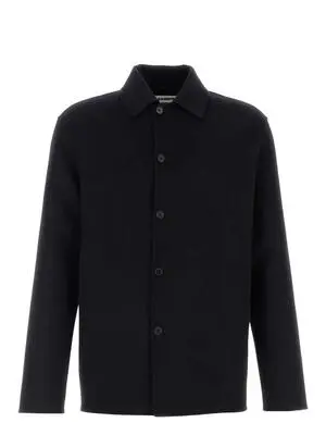 JIL SANDER Midnight Wool Blend Shirt - Blue