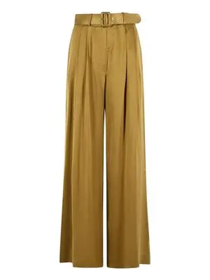 Zimmermann Silk Tuck Pants - Green