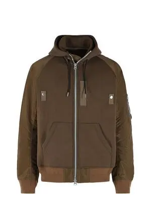 Sacai Cotton Blend Sweatshirt - Brown