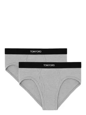 TOM FORD Bi-pack Slip In Cotone Con Logo - Gray