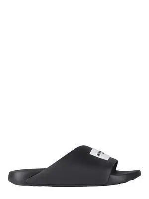 Givenchy Rubber Label Slide Flat Mules - Black