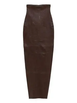 Rick Owens Leather Long Skirt - Multicolor
