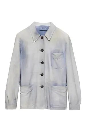 Prada Leather Suede Jacket - Blue
