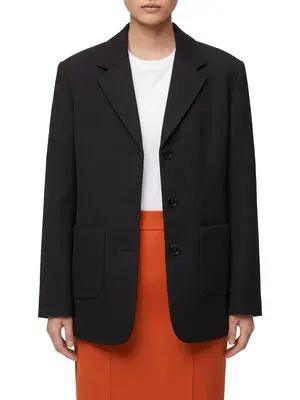 Loewe Wool Blend Single Breasted Blazer - Black