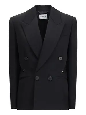 Givenchy Cut-out Wool Blazer - Black