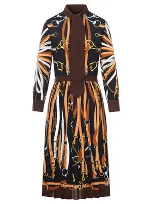 Gucci Printed Silk Chemisier Dress - Brown