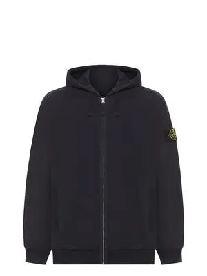 Stone Island Cotton Zip-up Hoodie - Black