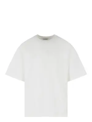JIL SANDER Black Cotton T-shirt - Optic White