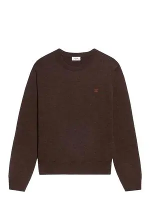 Celine Fine Wool Sweater With Triomphe Embroidery - Multicolor