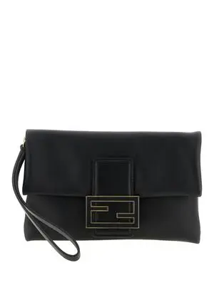 Fendi Mamma Baguette' Pouch - Black