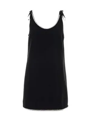 Prada Acetate Blend Mini Dress With Rhinestones - Black