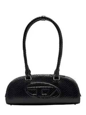 DIESEL® Python Effect Leather Shoulder Bag - Black