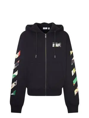 Off-White Industrial Arrow Zip-up Hoodie - Black