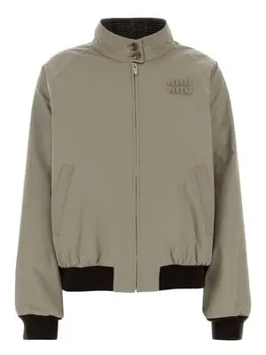 Miu Miu Cotton Blend Bomber Jacket - Brown