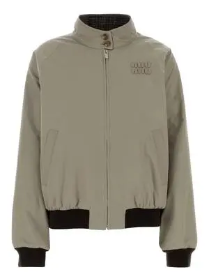 Miu Miu Cotton Blend Bomber Jacket - Brown