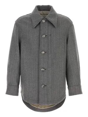 AMI Paris Wool Blend Overcoat - Gray