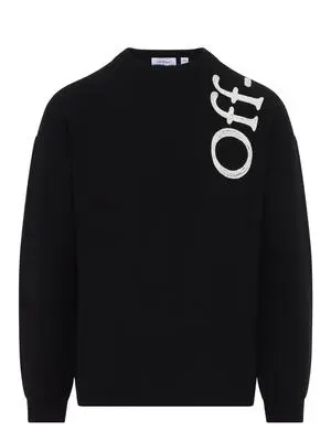 Off-White Vertical Bookish Knit Crewneck - Black