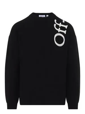 Off-White Vertical Bookish Knit Crewneck - Black