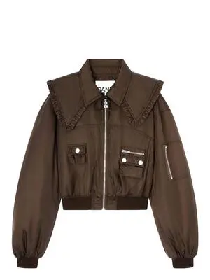 GANNI Bomber Jacket Duchesse - Black