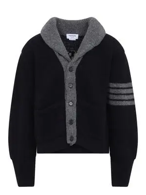Thom Browne 65 Jersey Collar Cardigan - Blue