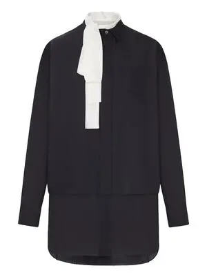 Sacai Shirt Dress With Integrated Scarf - Black