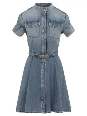 Alexander McQueen Denim Mini Dress - Blue