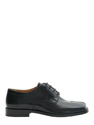 MAISON MARGIELA Polished Calfskin Tabi Derby Shoes - Black