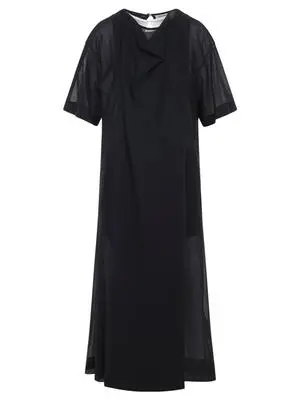 Carven Sheer Draped Midi Dress - Black