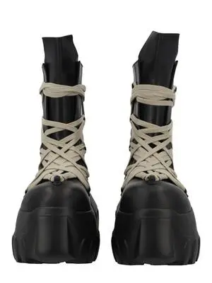 Rick Owens Megalace Mega Tractor Boots - Black