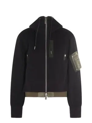 Sacai Nylon And Cotton Hoodie - Multicolor