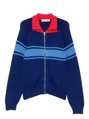 Marni Cotton Zip-up Cardigan - Blue