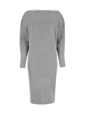 Gucci Stretch Wool Blend Dress - Gray