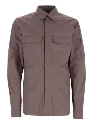 Rick Owens Camicia Work In Popeline - Brown