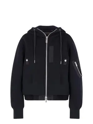 Sacai Nylon And Cotton Hoodie - Multicolor